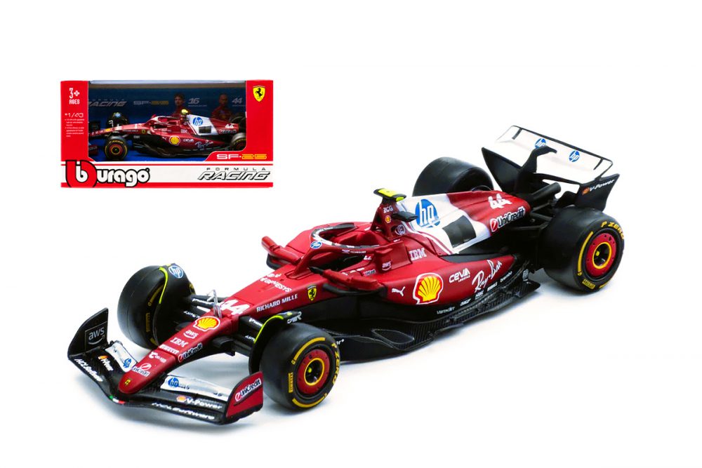 Modellini Ferrari SF-25 F1 2025 in scala 1:43 e 1:18 Burago, Looksmart