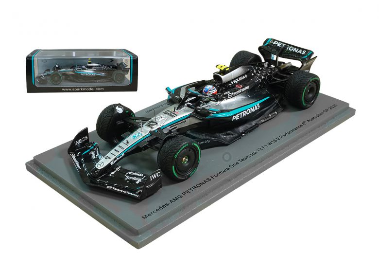 Modellino Mercedes W16 F1 2025 Andrea Kimi Antonelli Scala 1:43 Spark